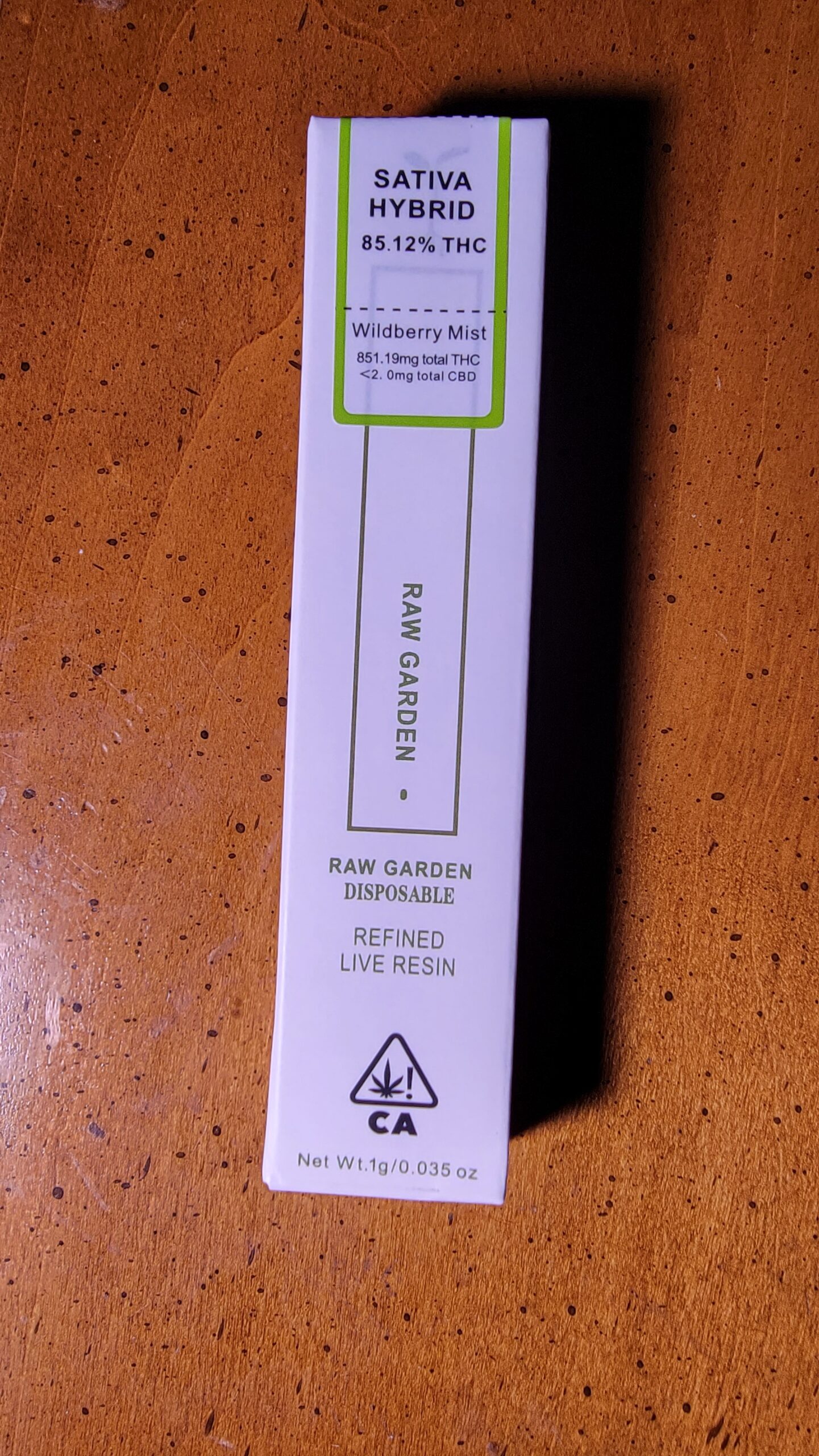 Raw Garden-Disposable Vape-Sativa/Hybrid-85.12% THC-1000mg – Boss Botanical